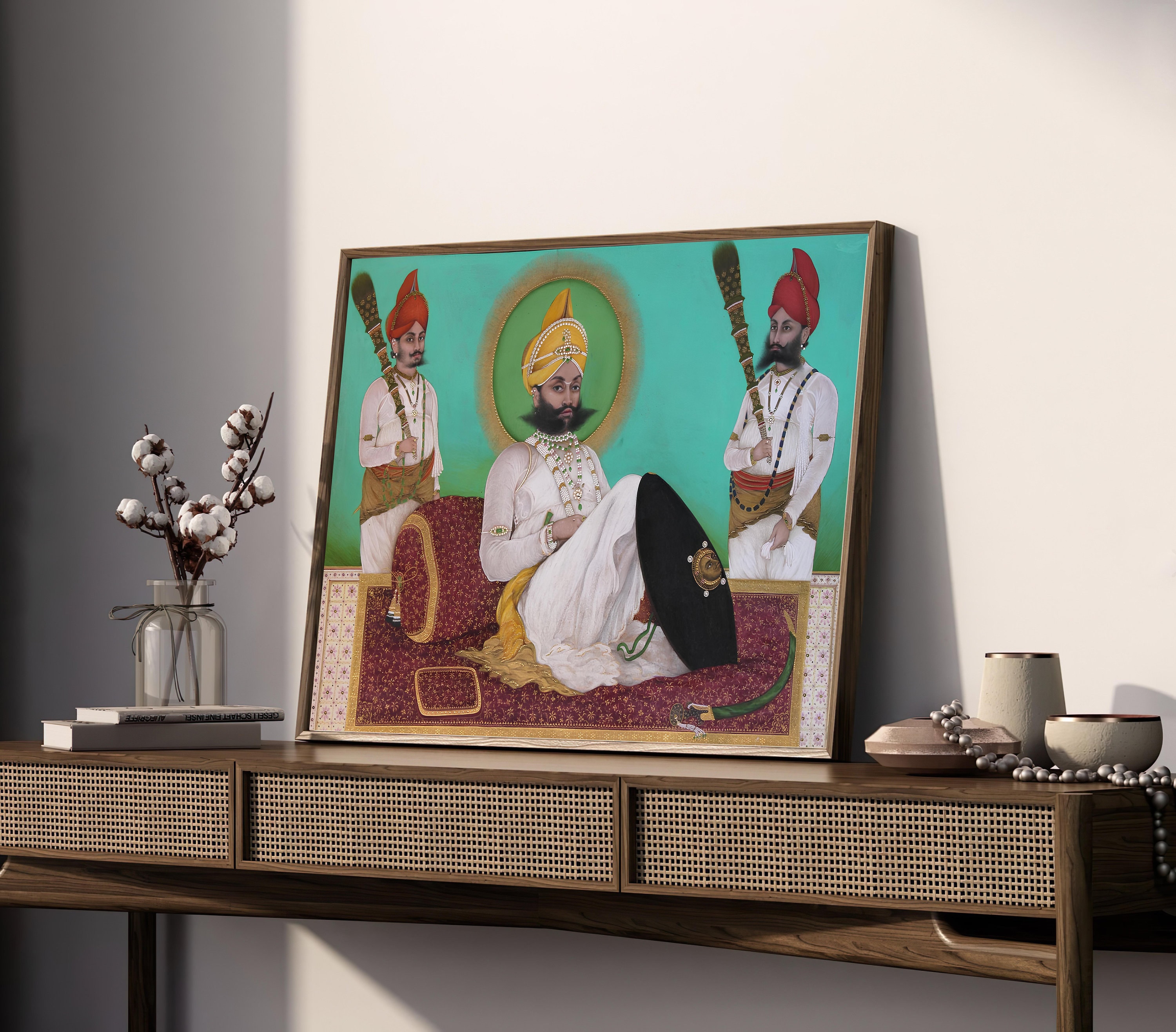 Sikh Art Sarup Singh With Attendants William Carpenter Vintage Art ...