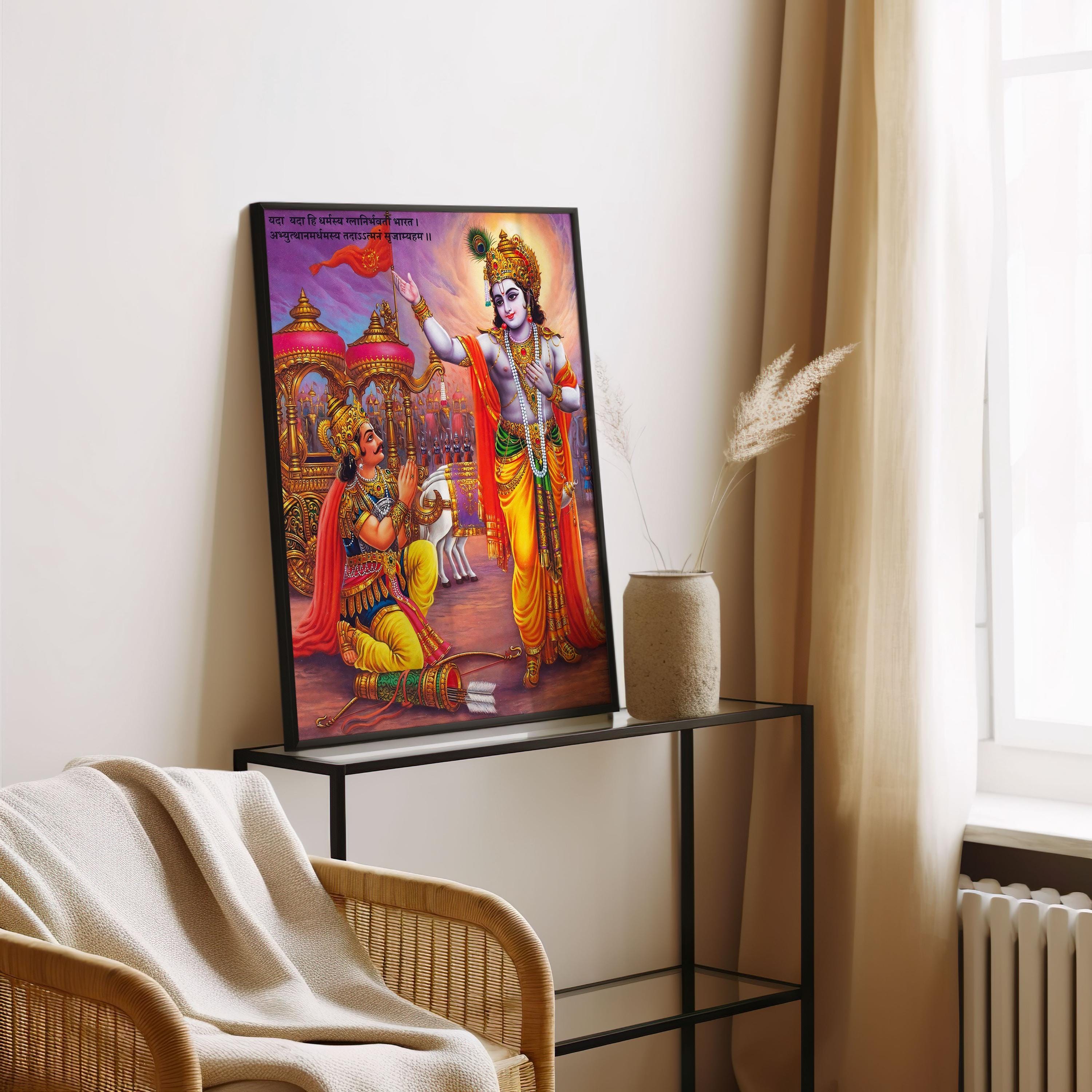 Krishna and Arjun, Mahabharat, Geeta, Geeta Saar, Krishna Painting ...