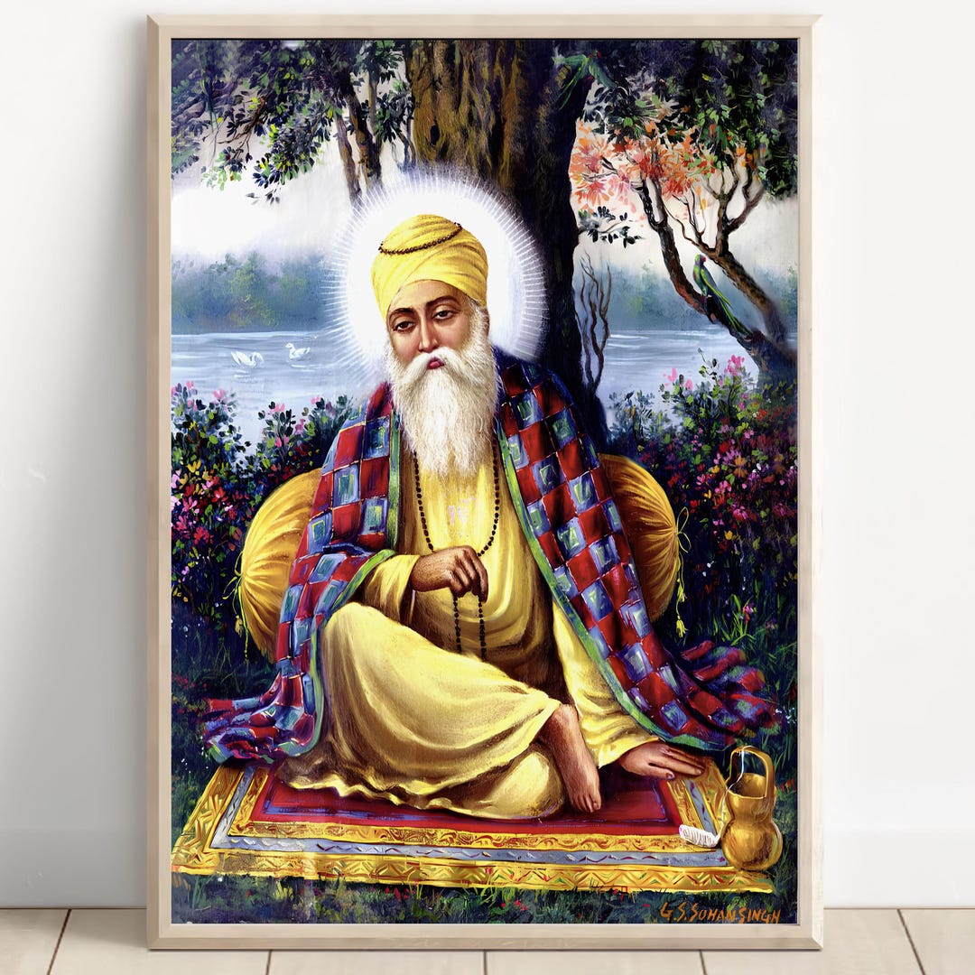 Sikh Art | Guru Nanak Dev | First Sikh Guru From 1469 to 1539 | Vintage ...