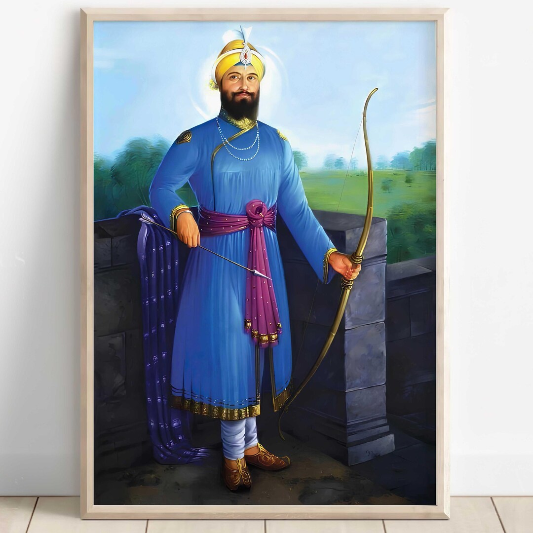 Sikh Art | Guru Gobind Singh | Tenth Sikh Guru From 1675 to 1708 | Vintage Art | Religious Art ...