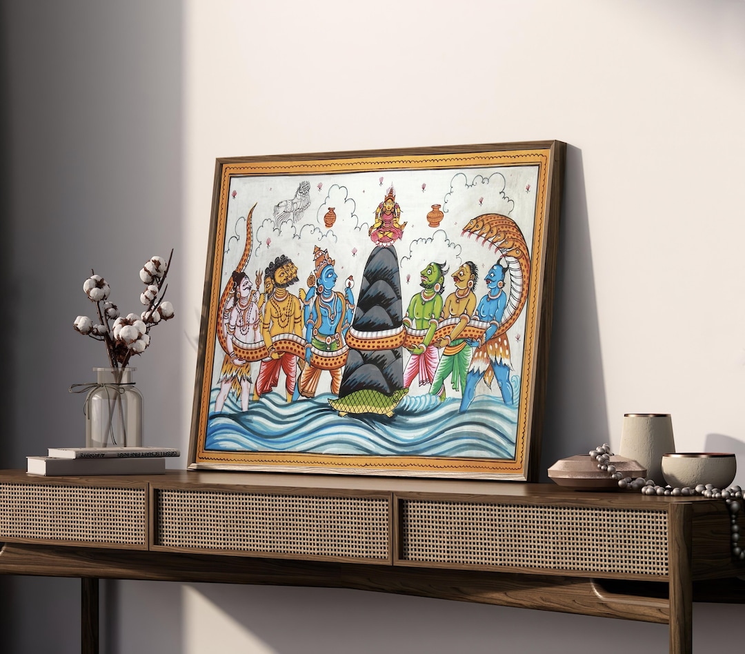 Hindu God Wall Art SAMUDRA MANTHAN Churning of the Ocean - Etsy