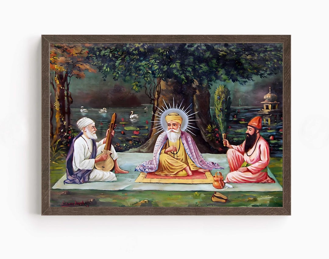 Sikh Art | Guru Nanak Dev | First Sikh Guru From 1469 to 1539 | Vintage ...