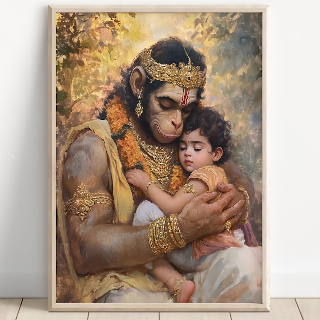 Hanuman, Hanuman With Child, Lord Hanuman, Hanuman Art, Hindu God ...