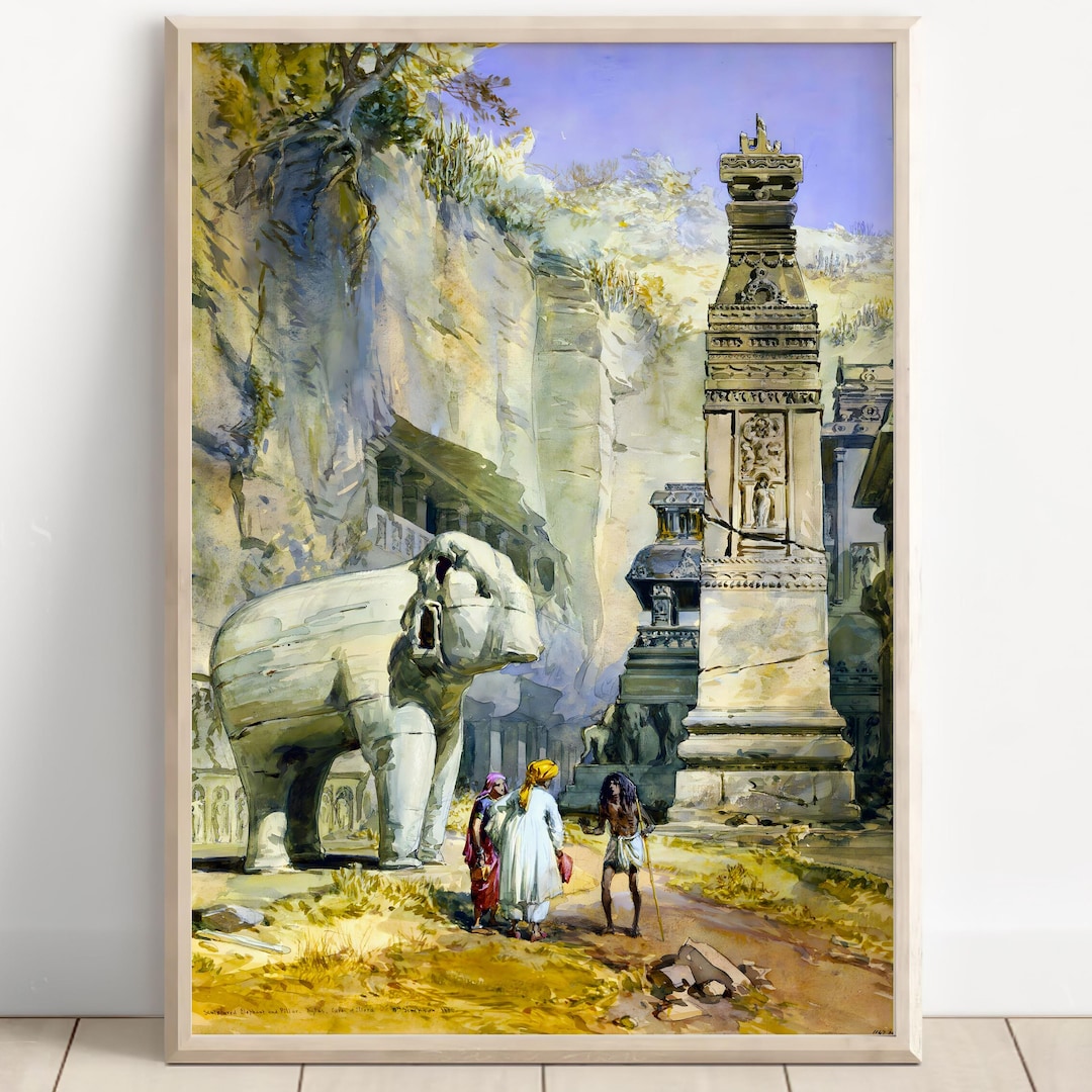 Kailasa Temple Ellora Poster | Ancient Indian Rock-cut Architecture ...