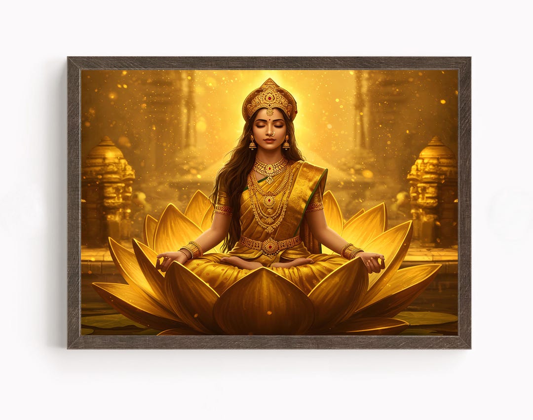 Lakshmi, Goddess of Wealth, Goddess Lakshmi, Hindu Goddess Wall Art ...