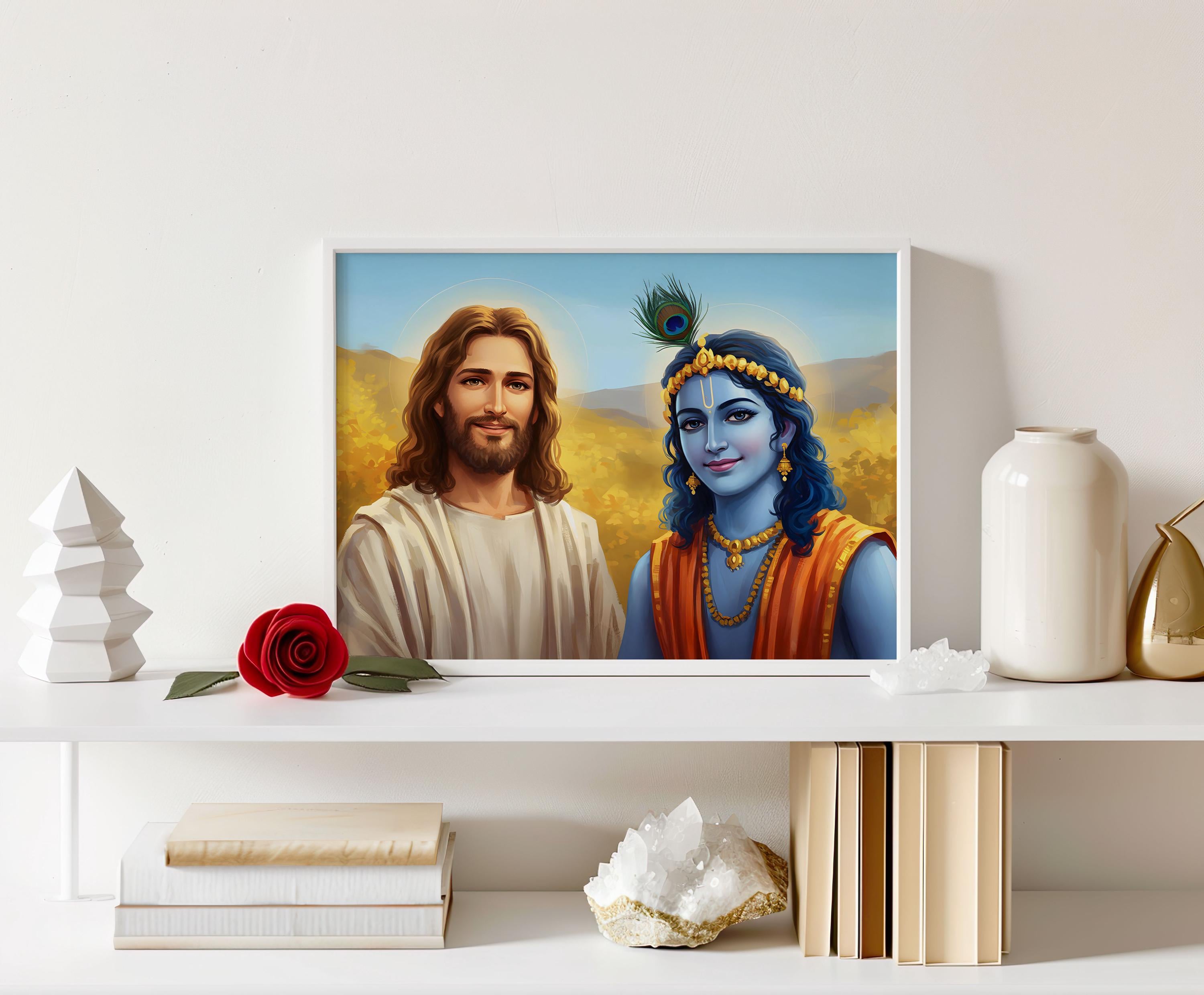 Lord Krishna With Jesus Christ, Jesus Along With Krishna, Religious ...