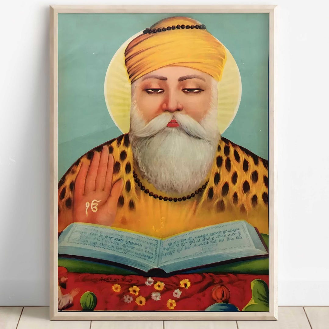 Guru Nanak Rare Vintage Print, Sikh Art, First Sikh Guru From 1469 to ...