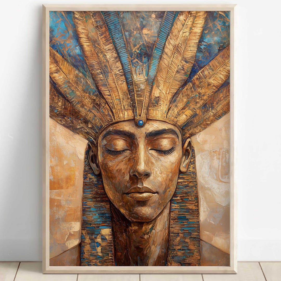 Egyptian God Amun Print, Amun Ra Wall Art, Ancient Egyptian Mythology ...
