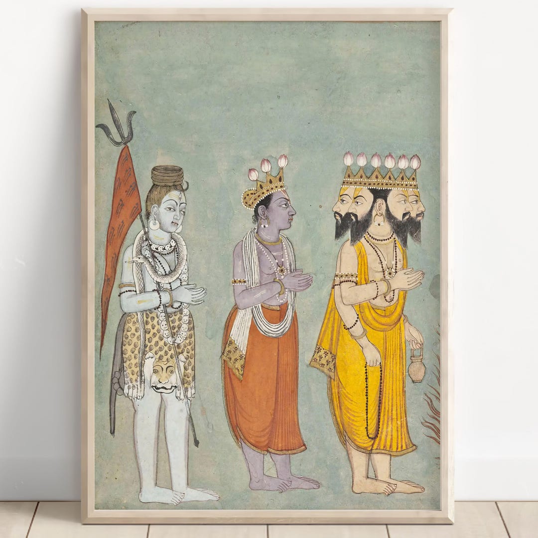Vishnu, Shiva and Brahma, Trimurti, Hindu God Wall Art, Indian God ...