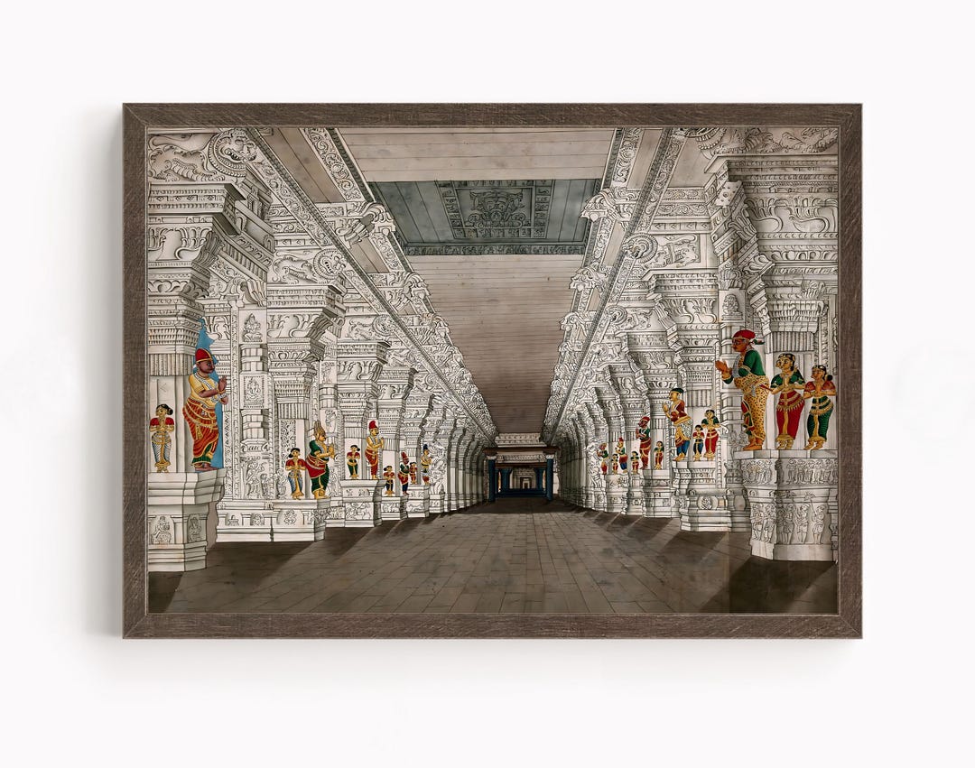 Rameshwaram Temple Corridor Poster | South Indian Sacred Architecture ...