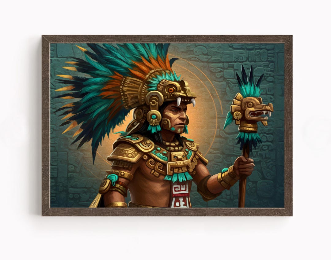 Aztec Wall Art, Huitzilopochtli Art, Aztec Sun God Decor, Aztec ...