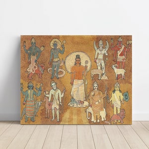 Hindu God Wall Art, NAVAGRAHA the Nine ASTROLOGICAL PLANETS ,S Rajam ...