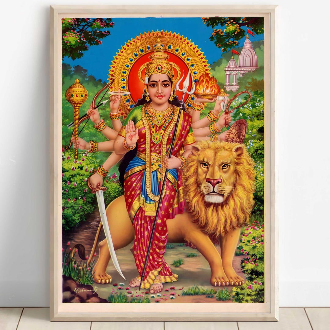 Durga, Goddess Durga, Durga Meditating, Durga Art, Durga Painting ...