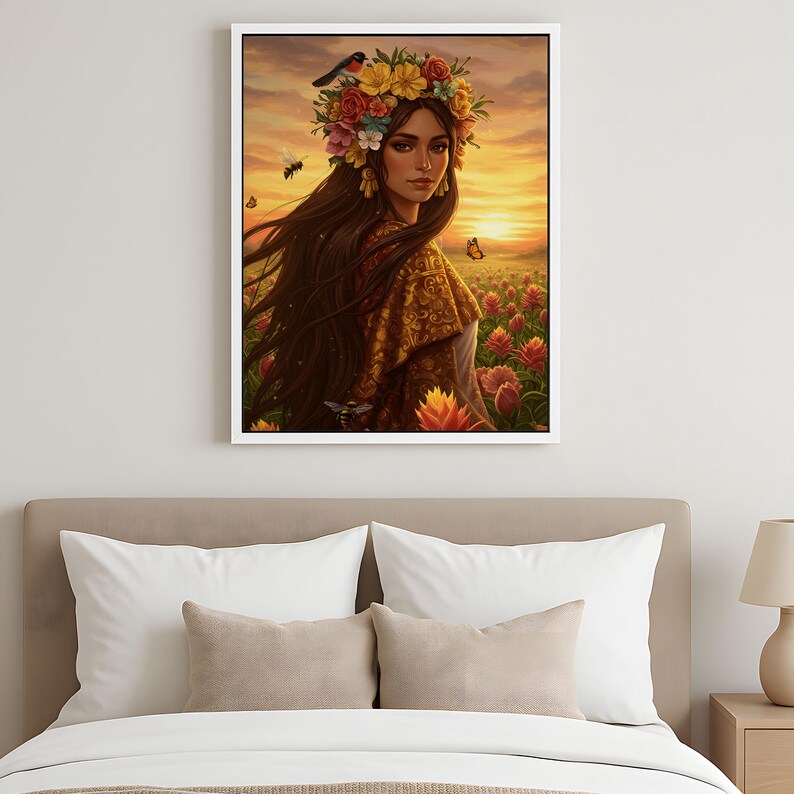 Aztec Wall Art, Xochiquetzal Art, Aztec Goddess of Beauty Decor, Aztec ...