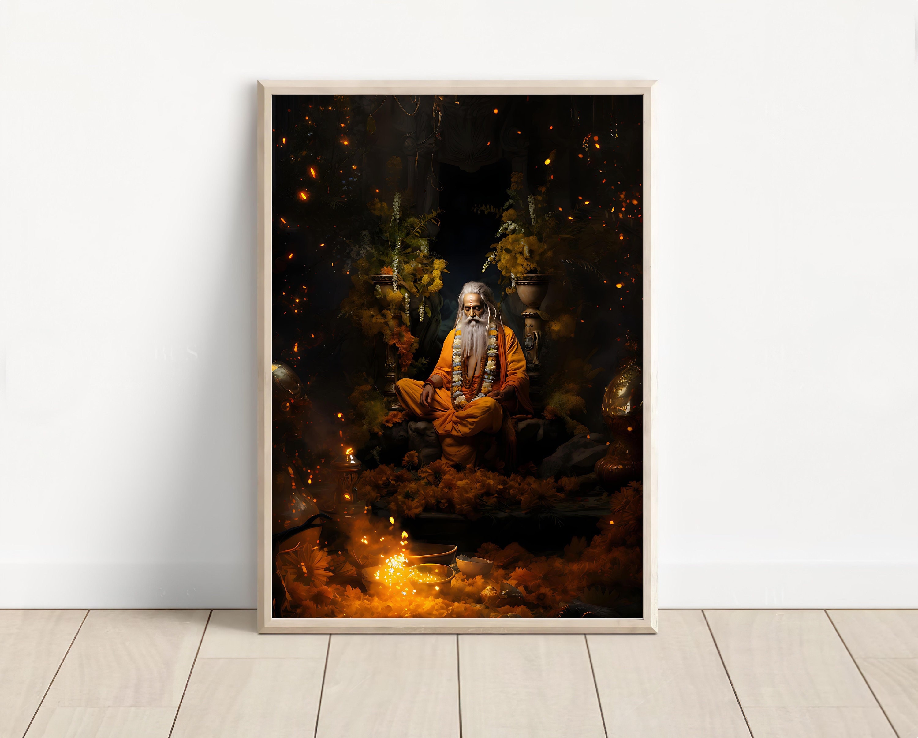 Hindu Sage Wall Art Sage Doing Havan Pooja Poster Print - Etsy