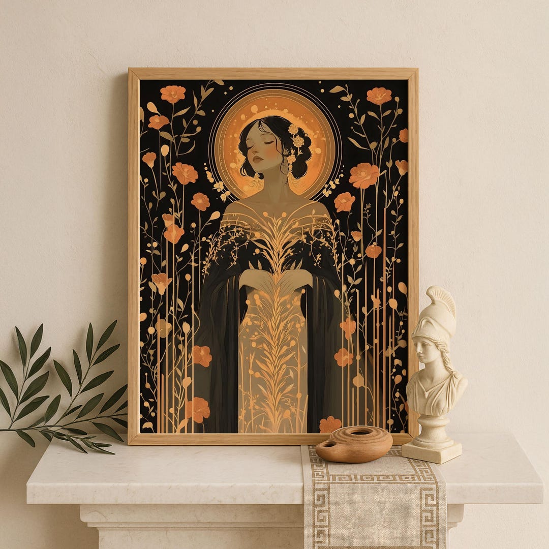 Demeter Wall Art, Greek Goddess of Harvest and Fertility, Greek ...