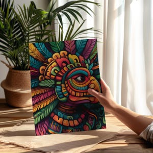 Aztec Wall Art, Quetzalcoatl Art, Aztec Serpent God Decor, Quetzalcóatl ...