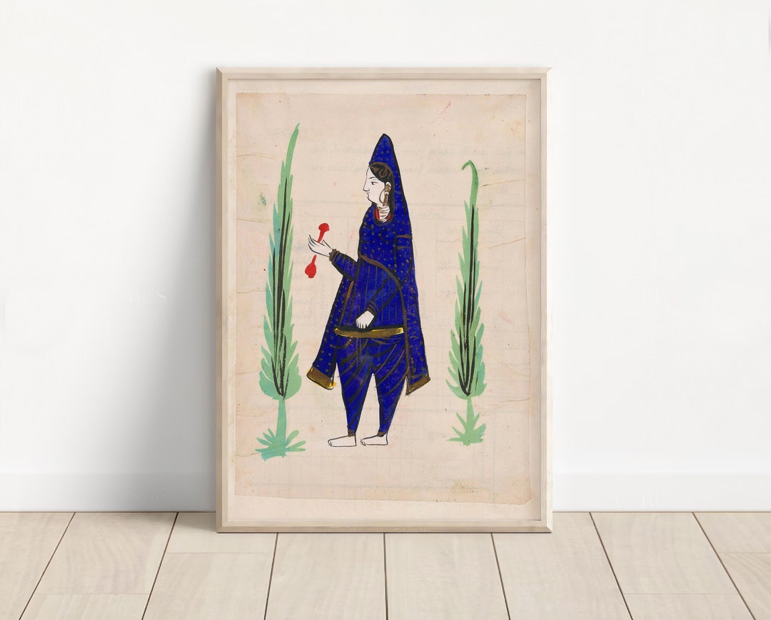 Sikh Art A Sikh Akalan Watercolour Drawing Vintage Art Religious Art ...