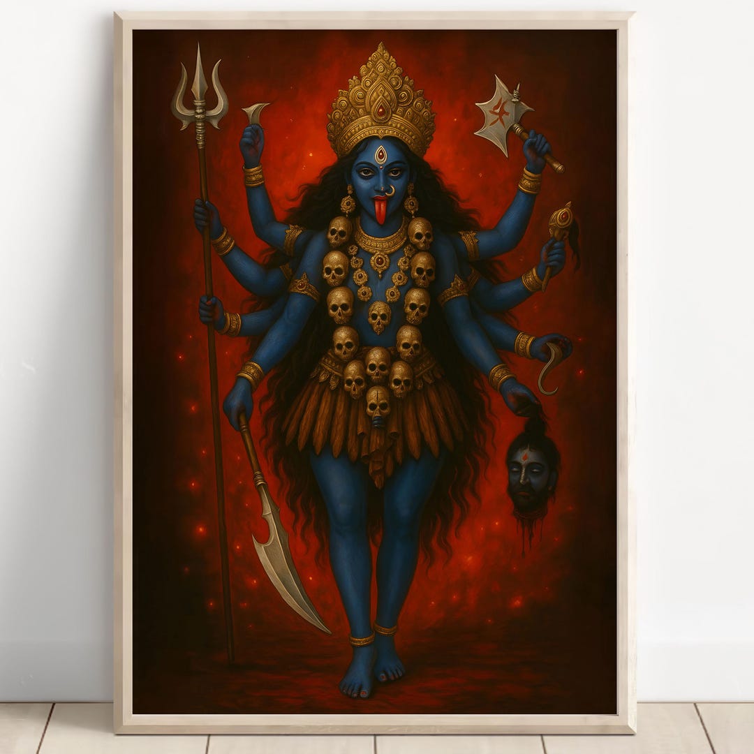 Kali Wall Art, Goddess Kali, Kali Maa, Hindu Goddess Kali, Kali Art ...