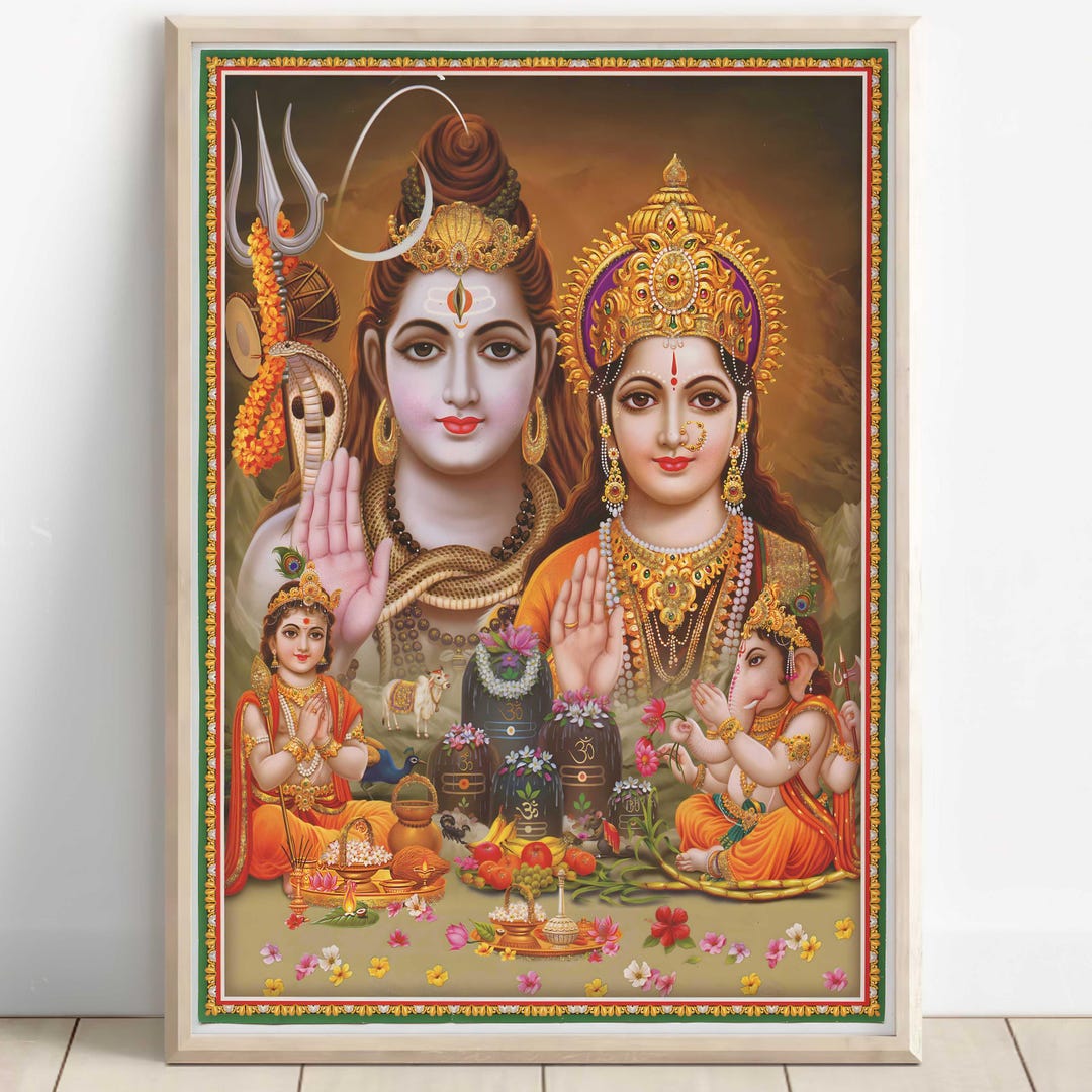 Shiv Parivaar, Parvati and Ganesh, God Shiva, Hindu God, Shiv Art, Indian God, Shiva Wall Art ...