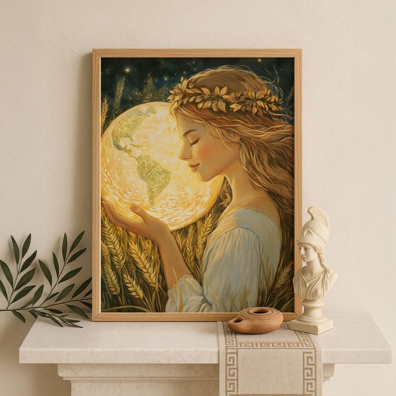 Demeter Wall Art, Greek Goddess of Harvest and Fertility, Greek ...