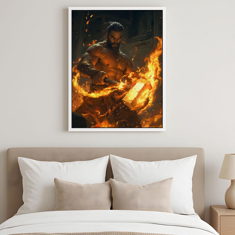 Hephaestus Wall Art, God of Fire, Blacksmithing, and Craftsmanship ...
