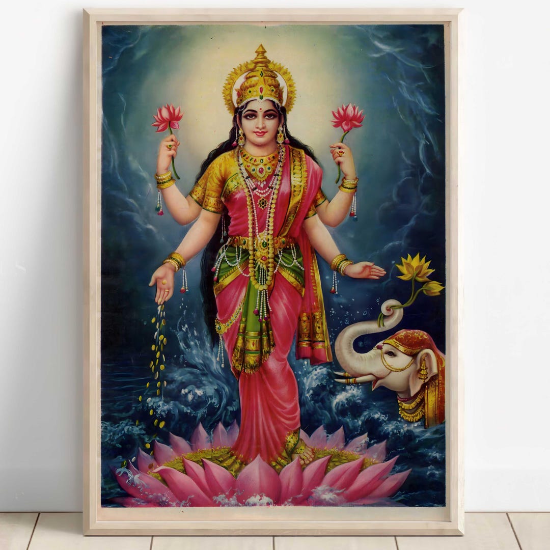 Lakshmi, Goddess of Wealth, Goddess Lakshmi, Lakshmi Art, Hindu Goddess ...