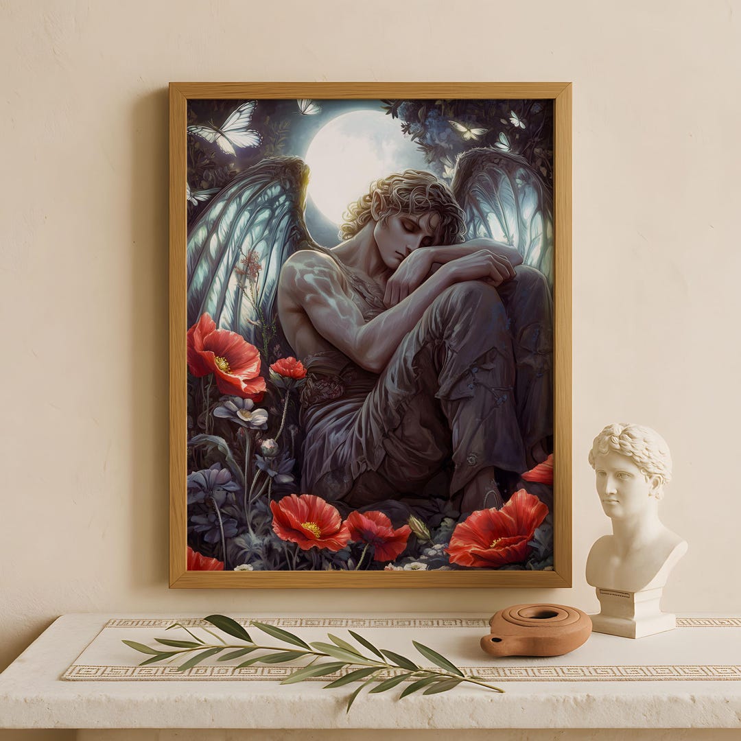 Hypnos Wall Art, God of Sleep, Greek Gods Poster, Greek God Decor ...