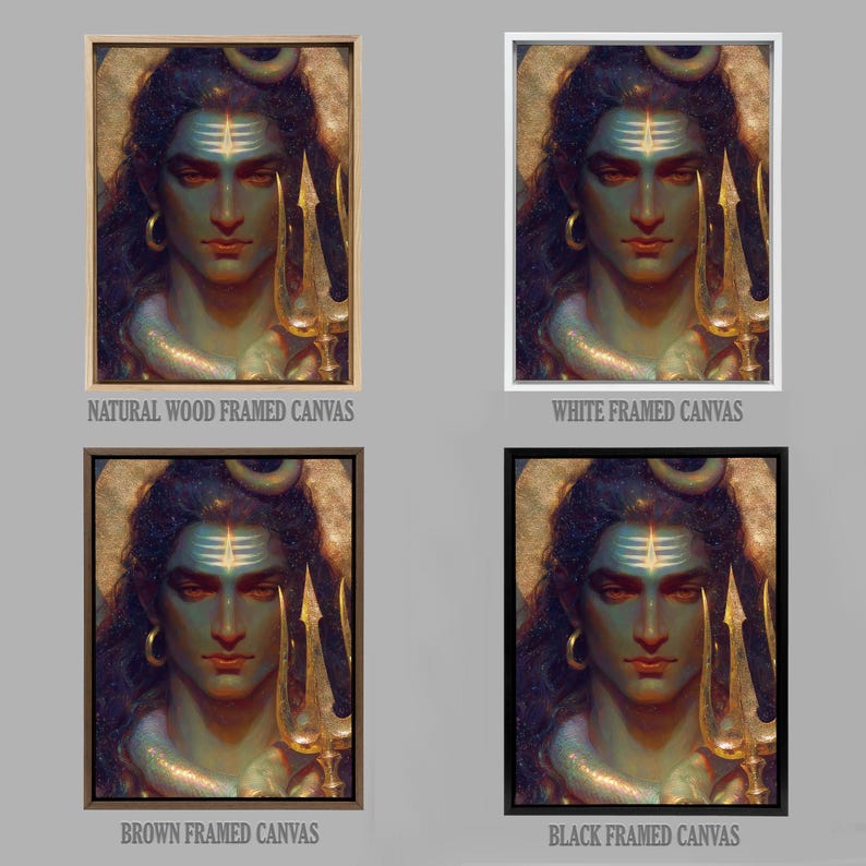 Lord Shiva Wall Art Mahadev Cosmic Face Portrait Hindu God Painting ...