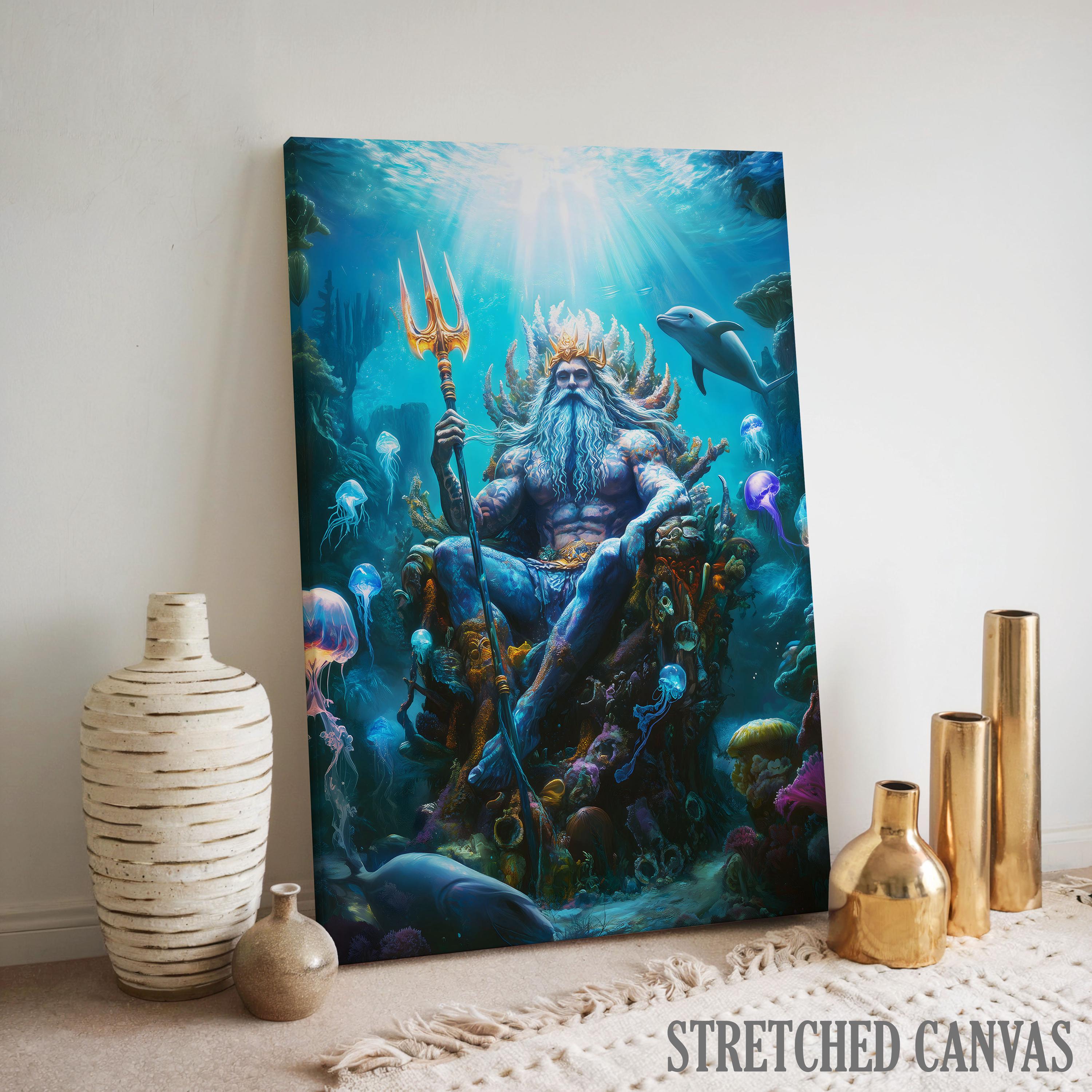 Poseidon Wall Art, God of the Sea, Greek Gods Poster, Greek God Decor ...
