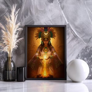 Aztec Wall Art, Tlazolteotl Art, Aztec Goddess of Purification Decor ...