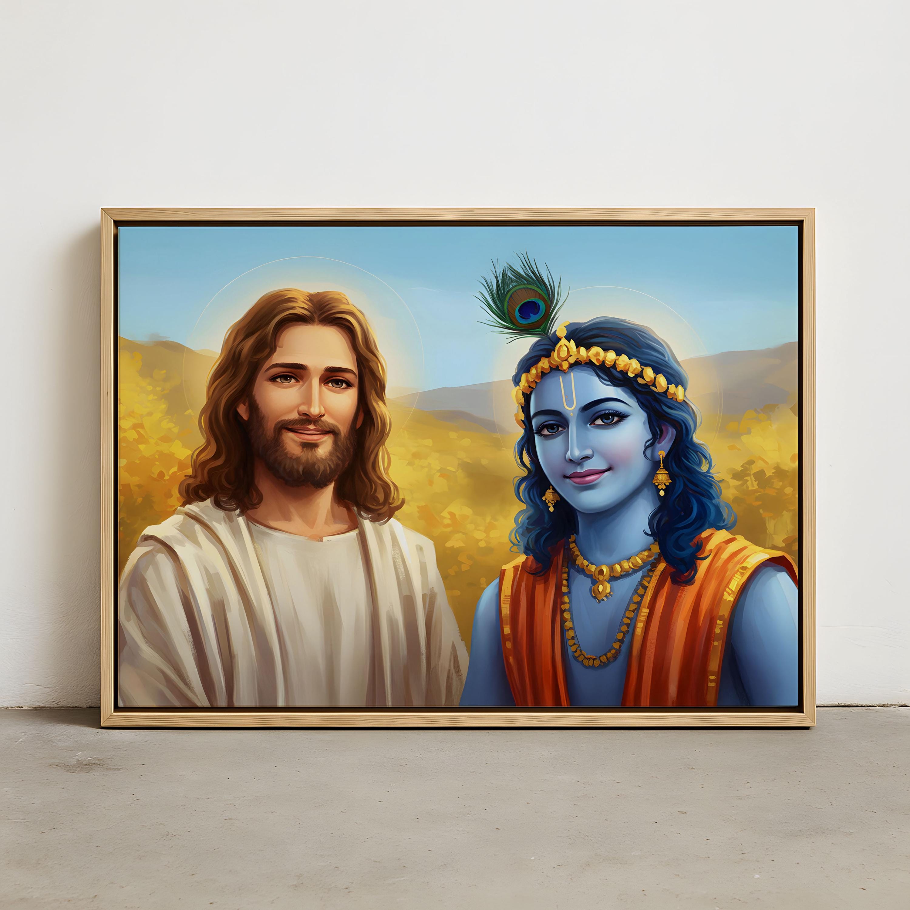 Lord Krishna With Jesus Christ, Jesus Along With Krishna, Religious ...