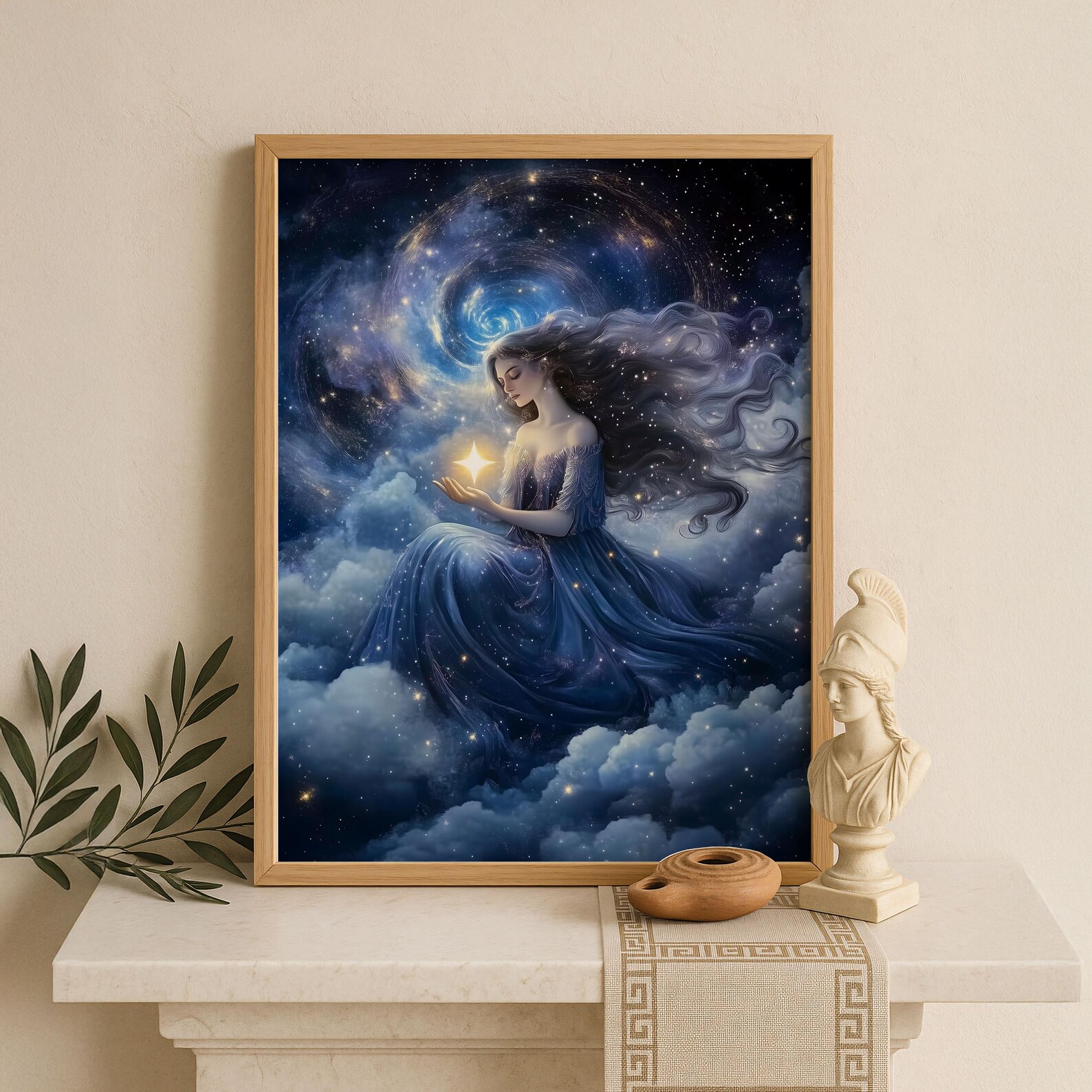 Asteria Wall Art, Greek Goddess of Stars, Art Nouveau Decor, Mythology ...