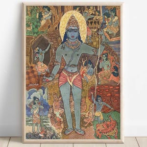 Hindu God Wall Art ,RAMA,,NAVRASA ,rama S Rajam, Vintage Art, Indian ...