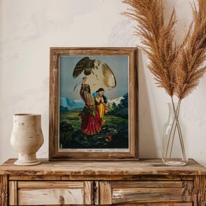 Ravan Slaughtering Jatayu the Vulture, While an Abducted Sita Looks ...