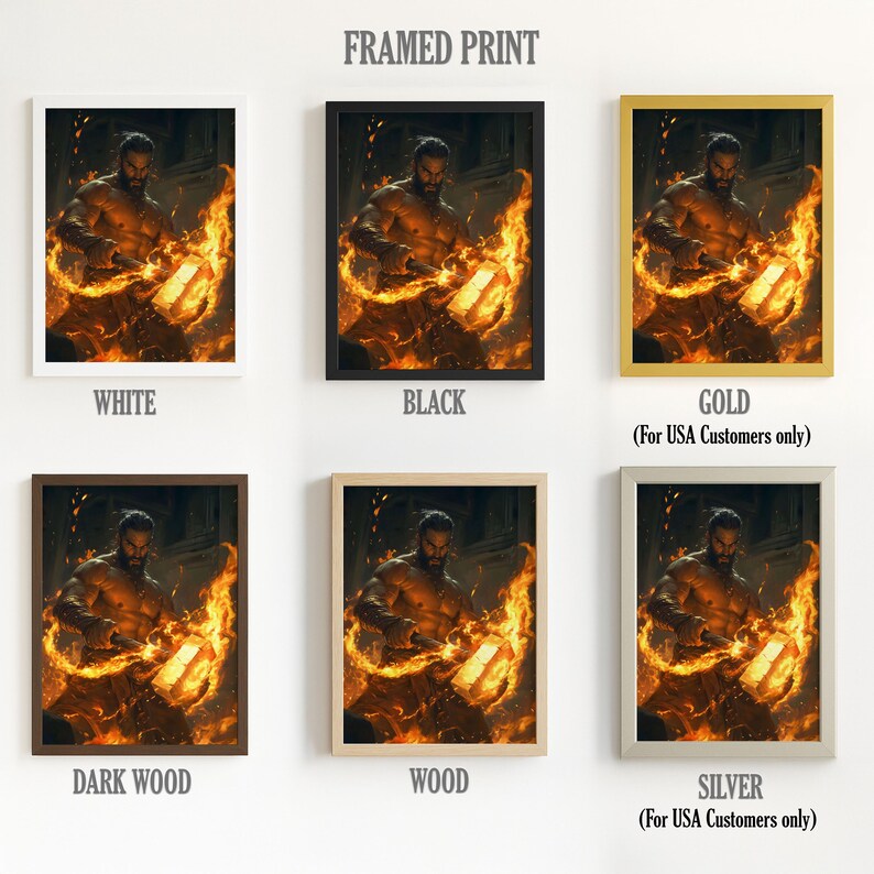 Hephaestus Wall Art, God of Fire, Blacksmithing, and Craftsmanship ...