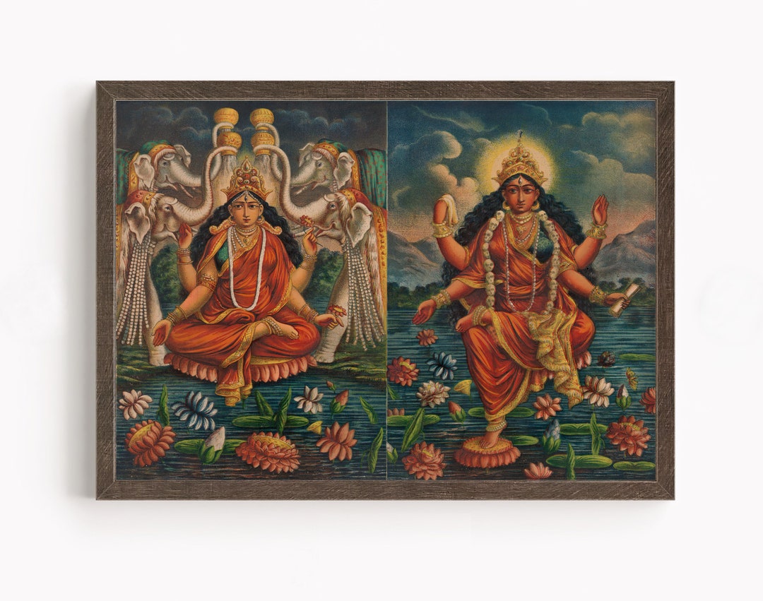 Kamala Bhairavi, Mahavidyas, Hindu Goddess Wall Art, Vintage Art Indian ...