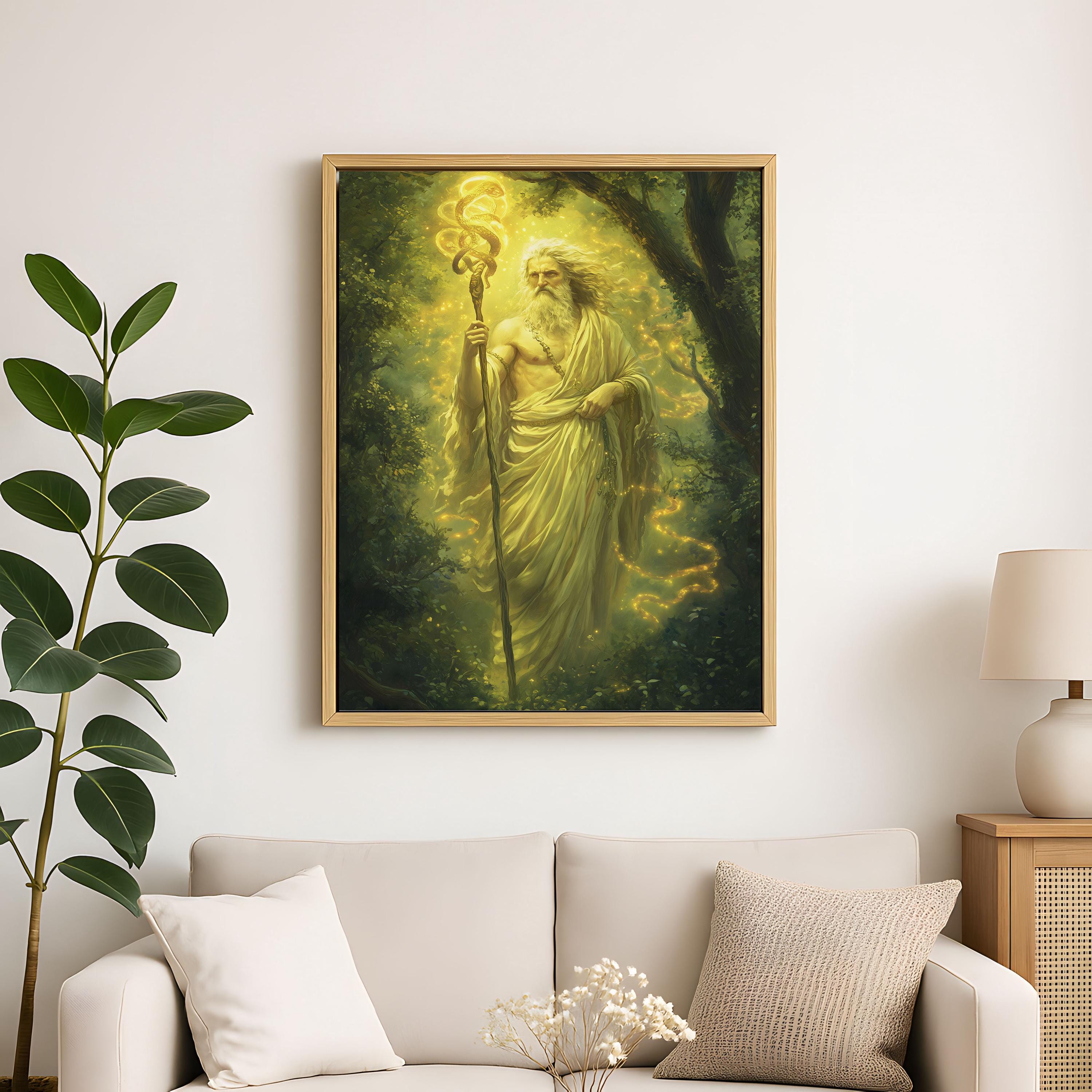 Asclepius Wall Art, God of Medicine and Healing, Greek Gods Poster ...
