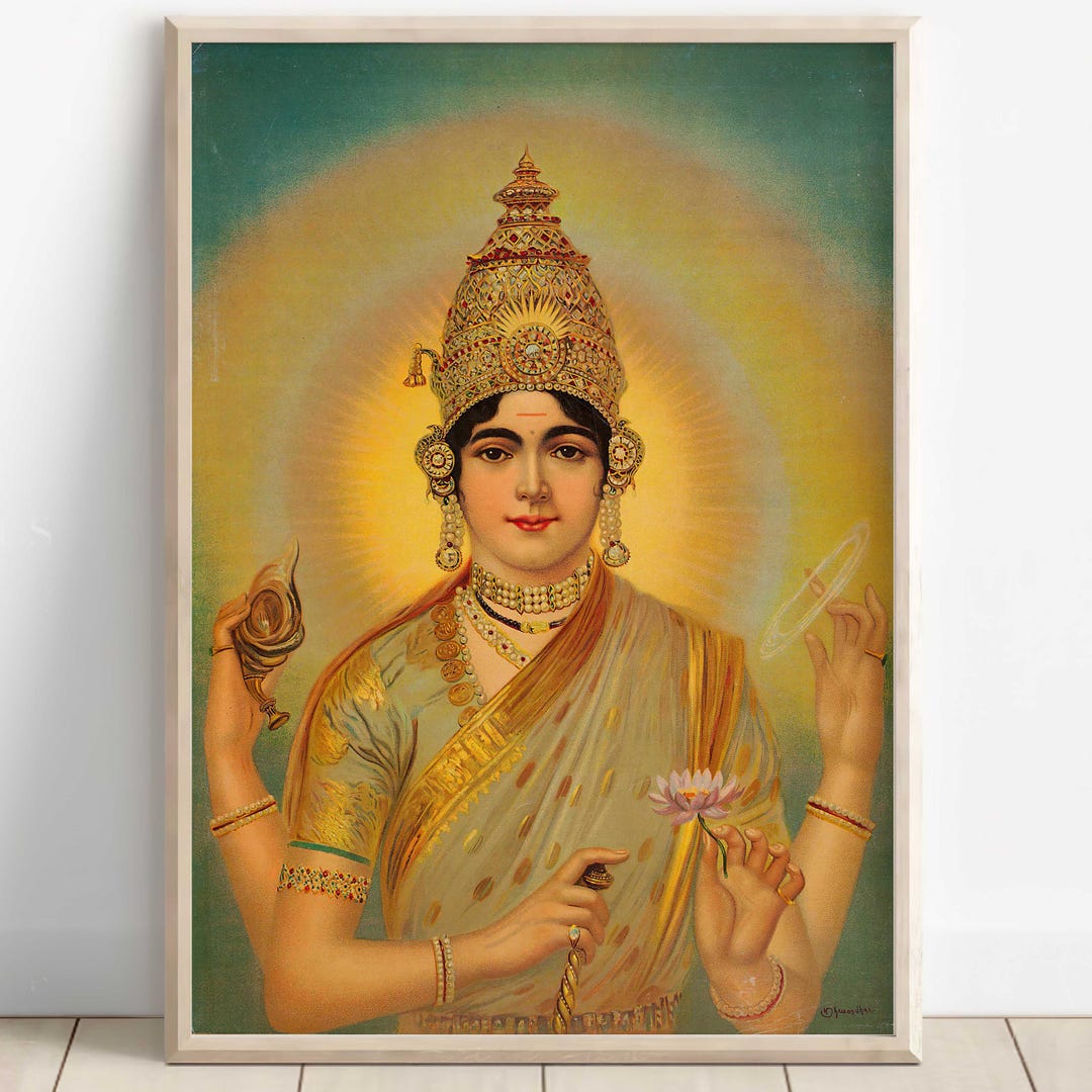 Indra Devi, Lakshmi, Goddess of Wealth, Goddess Lakshmi, Hindu Goddess Wall Art, Hindu God ...