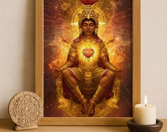 Aztec Wall Art, Tonatiuh Art, Aztec Sun God Decor, Aztec Mythology ...