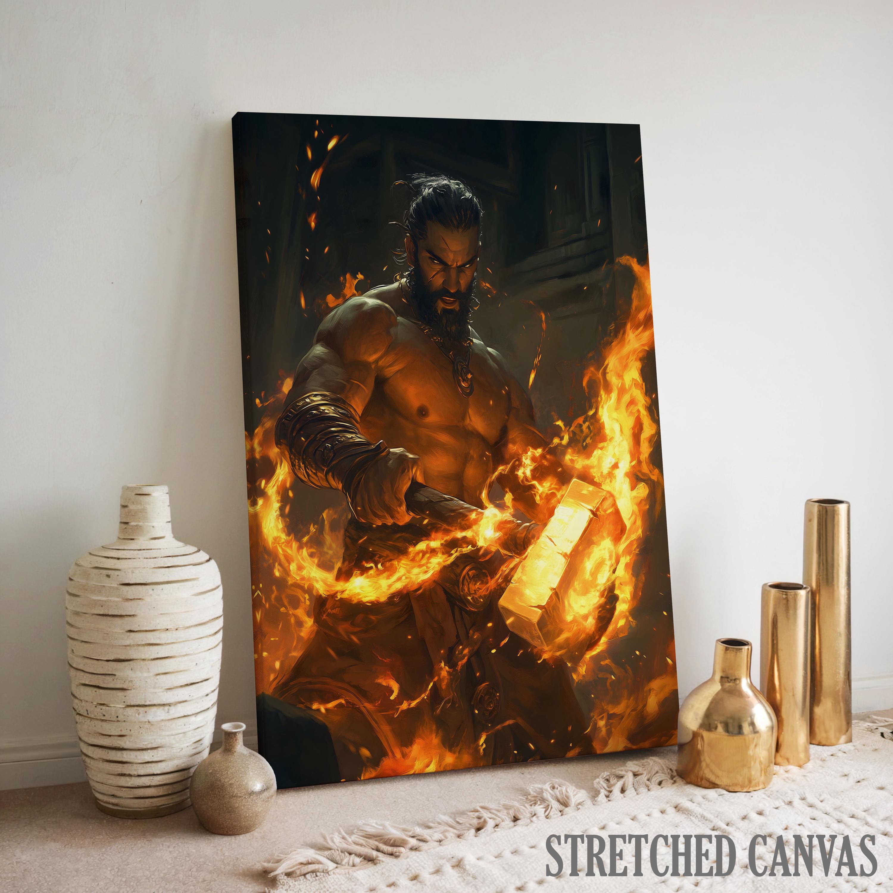 Hephaestus Wall Art, God of Fire, Blacksmithing, and Craftsmanship ...