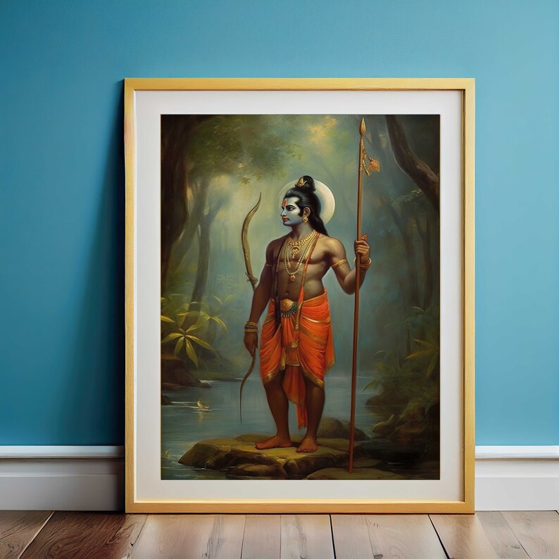 Hindu God Wall Art SET OF 5 Krishna Ram Cow Indian God - Etsy