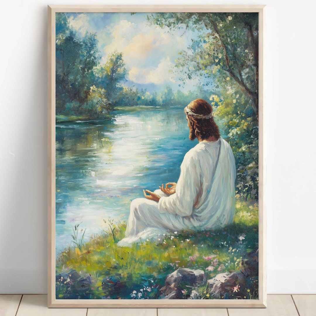 Christian Art, Jesus Meditating, Jesus Christ Meditating, Modern ...