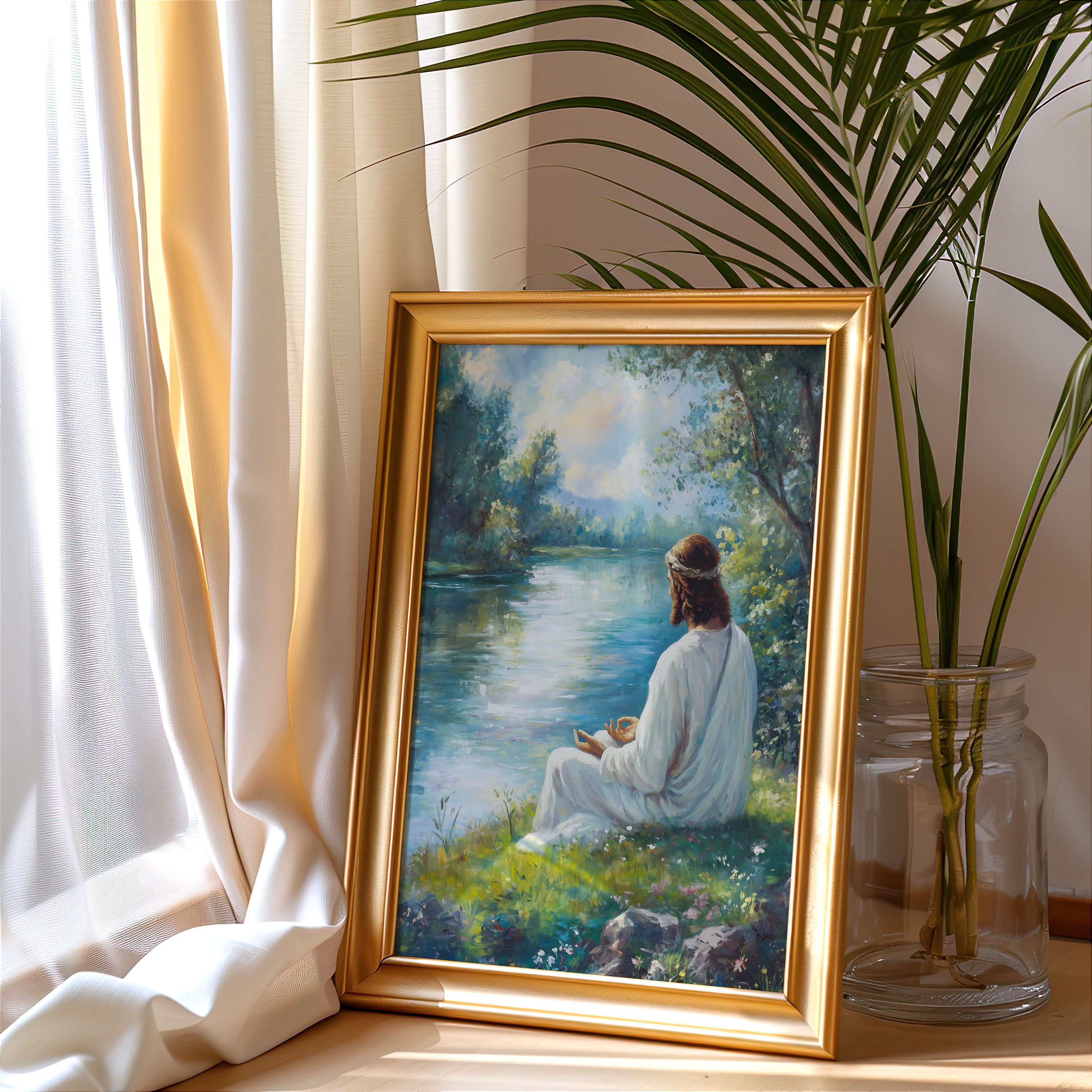 Christian Art, Jesus Meditating, Jesus Christ Meditating, Modern ...