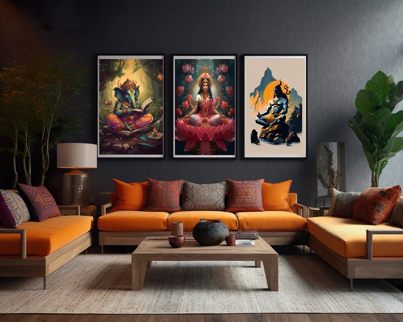 80 Hindu God Gallery Wall Set| MIGHTY BUNDLE | Lakshmi | Saraswati ...