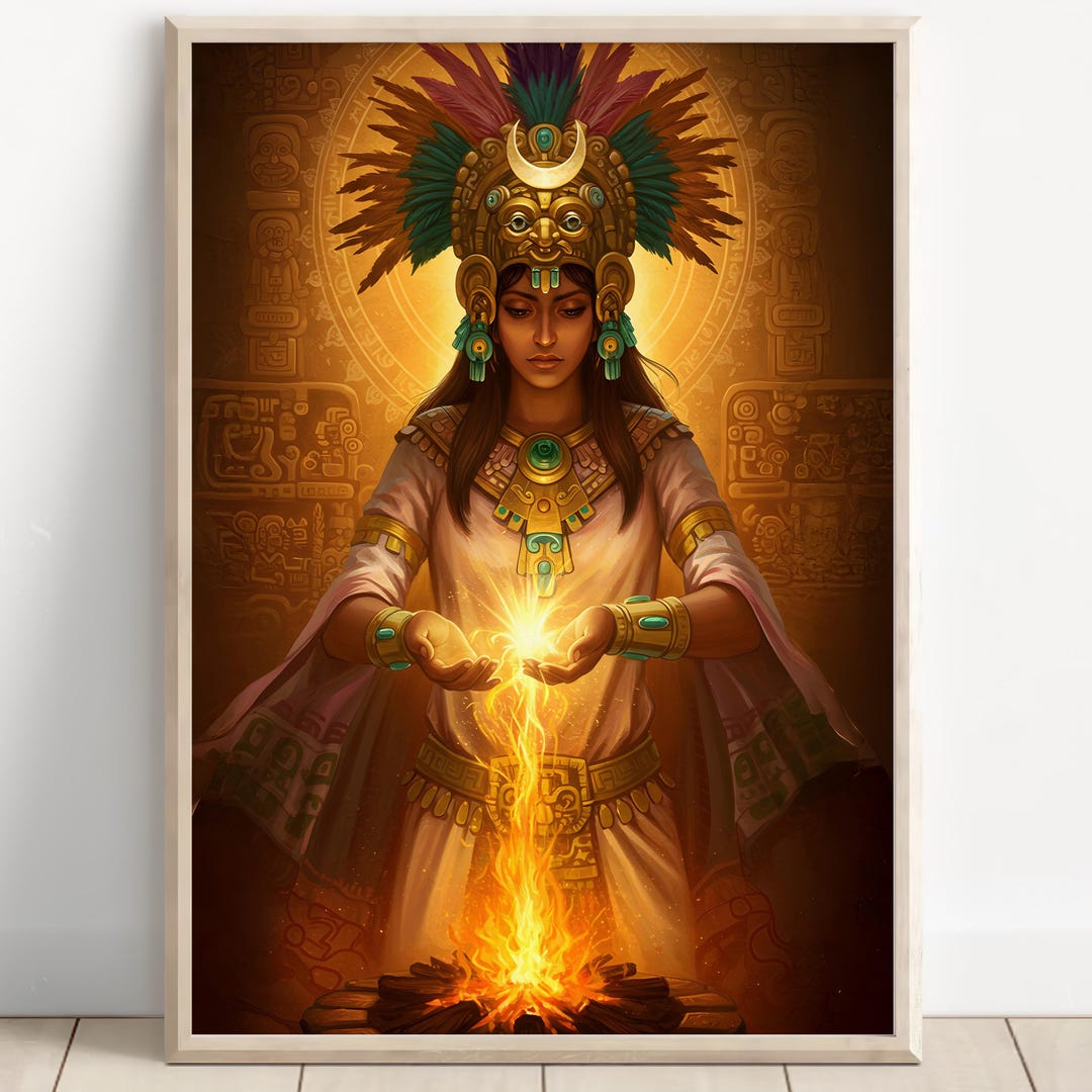 Aztec Wall Art, Tlazolteotl Art, Aztec Goddess of Purification Decor ...