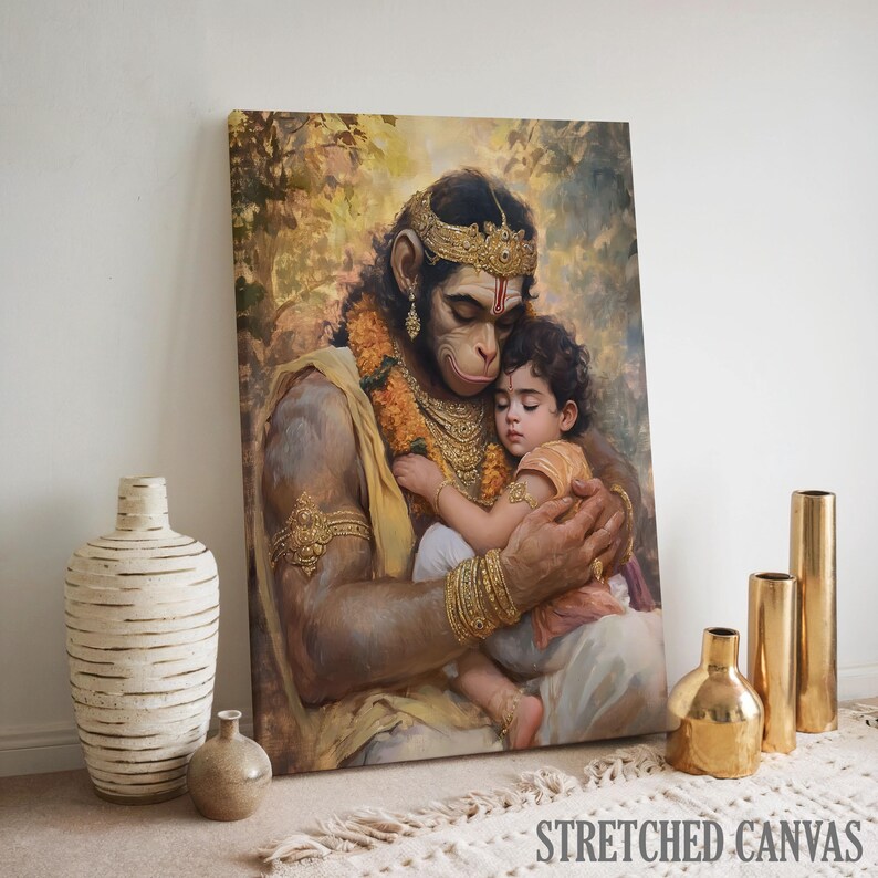 Hanuman, Hanuman With Child, Lord Hanuman, Hanuman Art, Hindu God ...