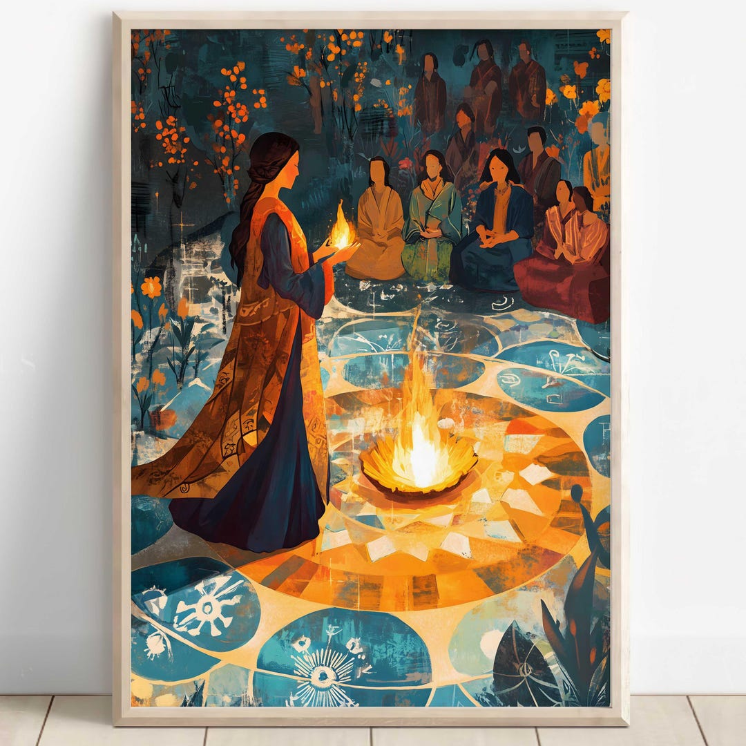 Hestia Wall Art, Greek Goddess of Home and Hearth, Hestia Canvas, Greek ...