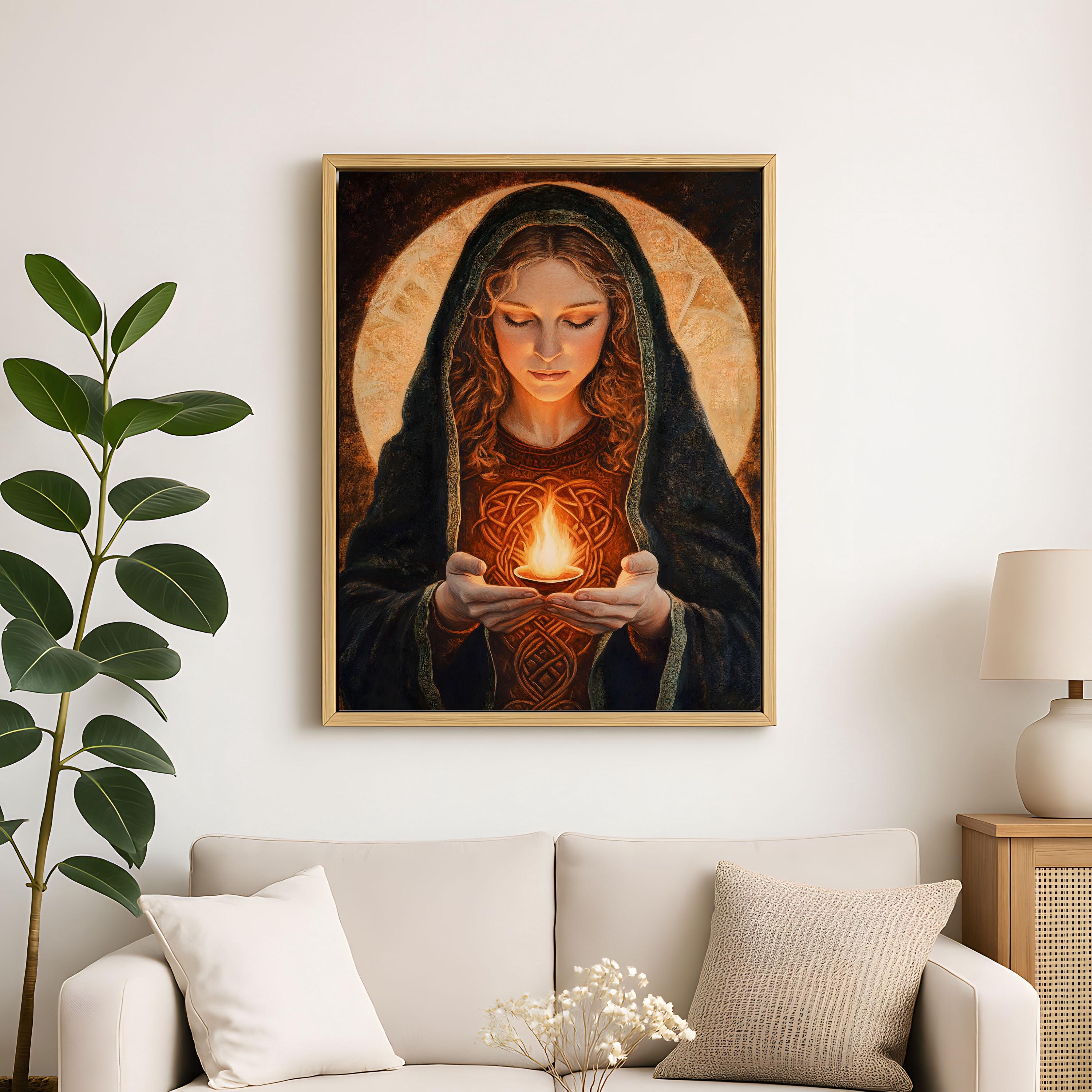 Brigid Celtic Goddess Wall Art, Irish Mythology Print, Goddess of Fire ...