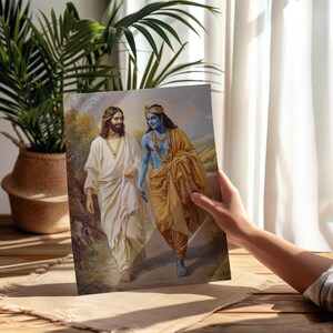 Lord Krishna Meets With Jesus Christ, Jesus Walking Along With Krishna ...